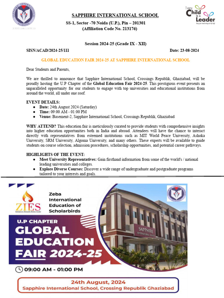 Career Fair Grades IX XII 24th August 2024 | PDF | Higher Education ...