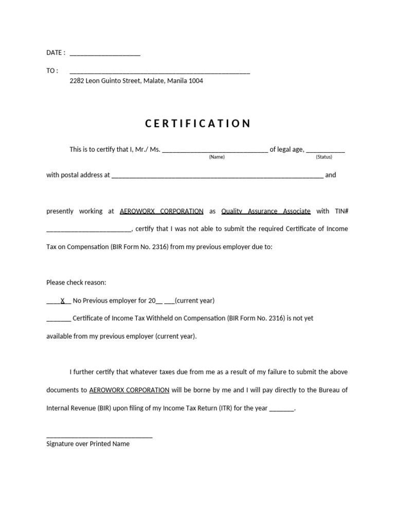 Bir Waiver Arx | PDF