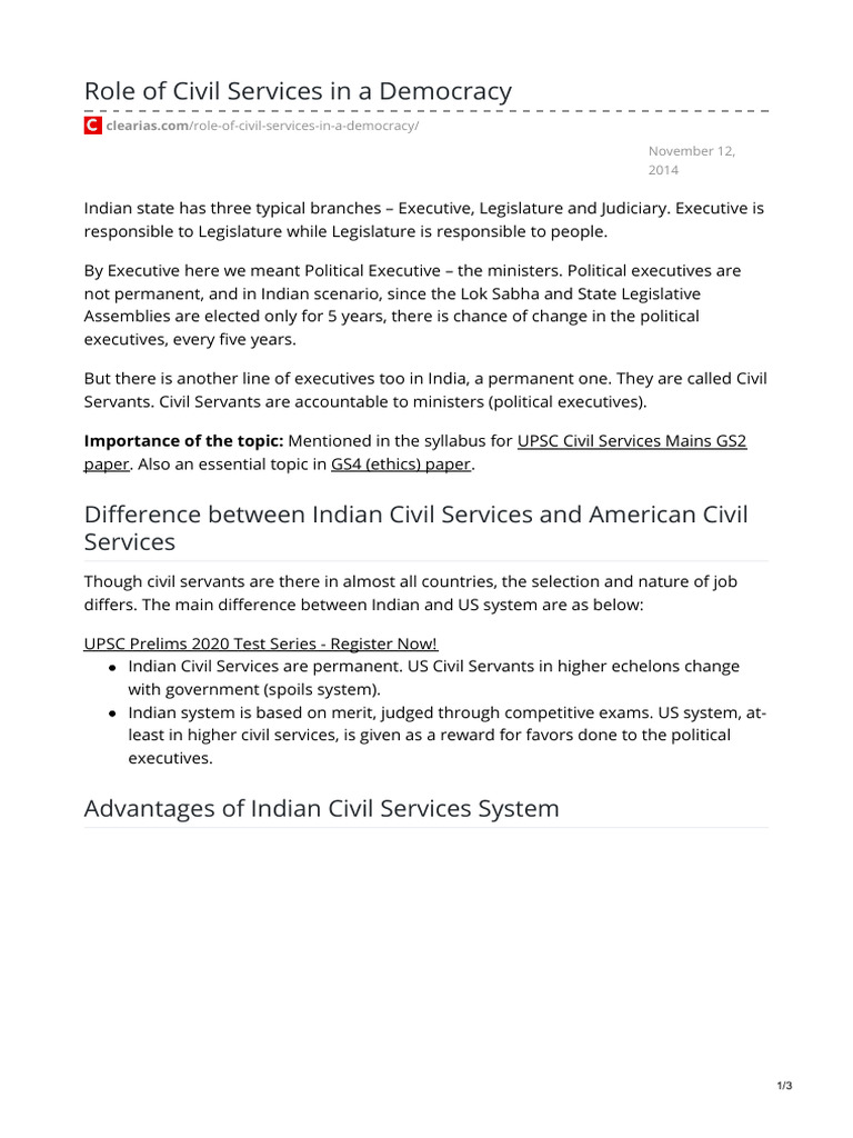 civil services role | PDF | Government Of India | Civil Service
