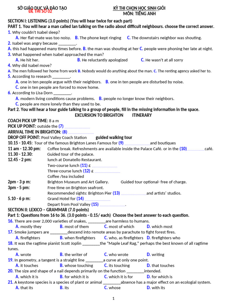 English Proficiency Exam Sample Test | PDF | Fat | Cholesterol