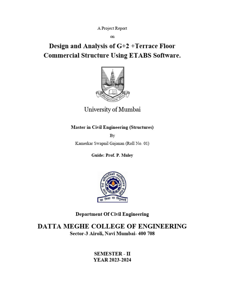 G+2 Commercial Building Design Report | PDF | Beam (Structure) | Bending