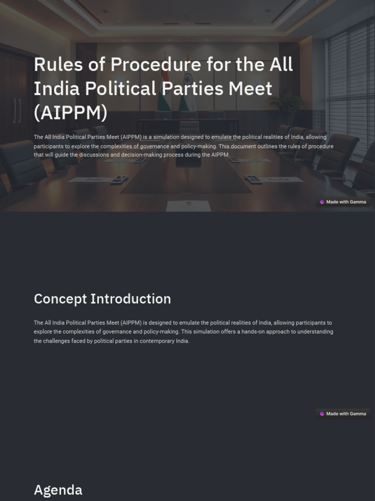 Rules of Procedure For The All India Political Parties Meet AIPPM | PDF | Governance
