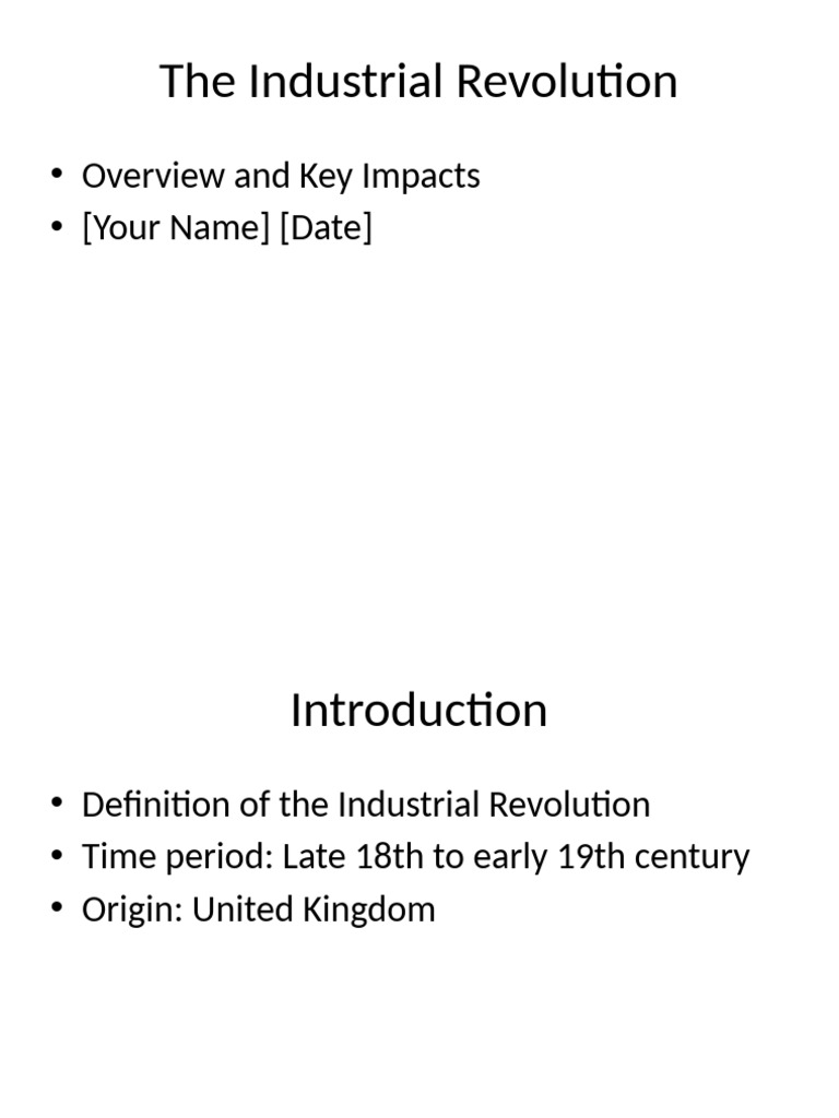 Industrial Revolution Presentation | PDF