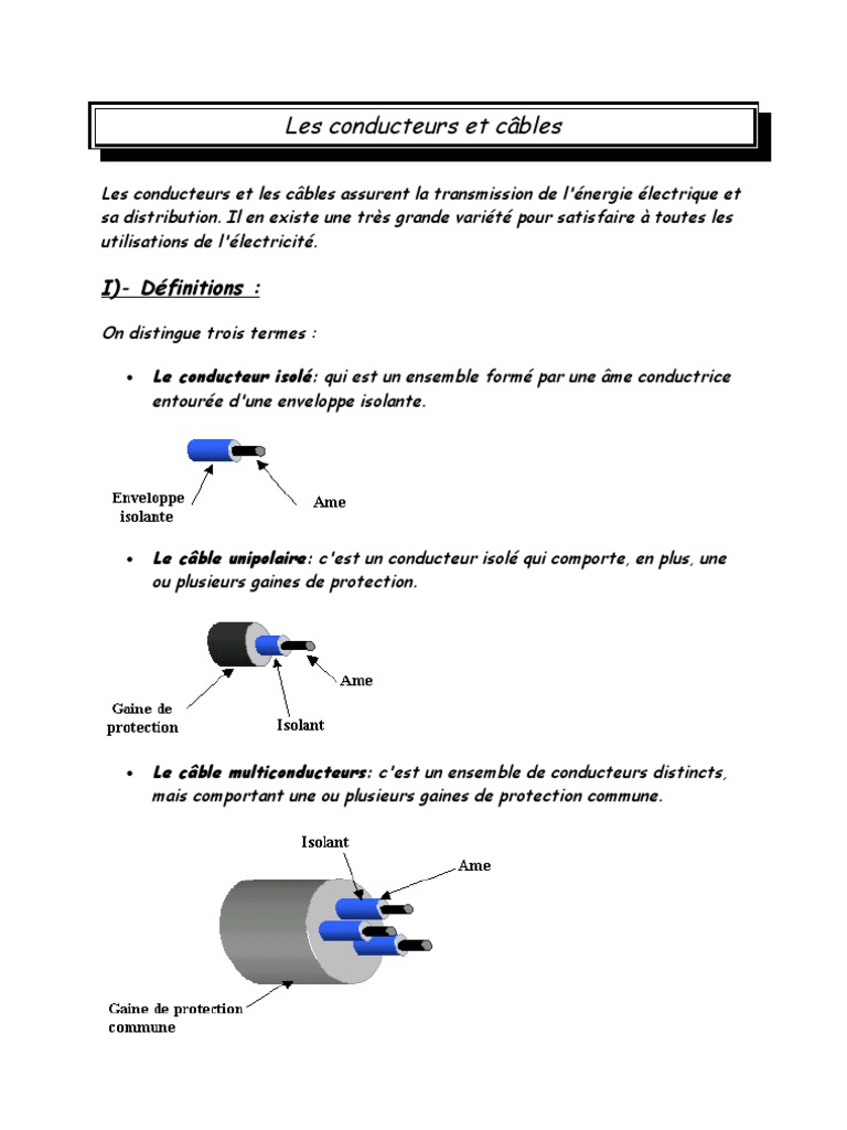 Conducteurs et câbles électriques expliqués | PDF | Résistance ...