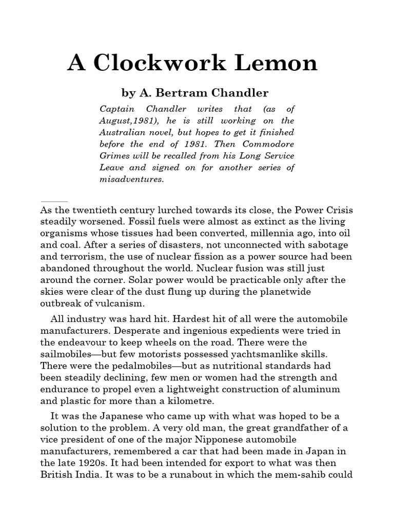 A. Bertram Chandler - Clockwork Lemon | PDF | Airship