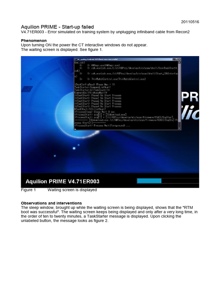 Aquilion PRIME Start-Up Error Analysis | PDF
