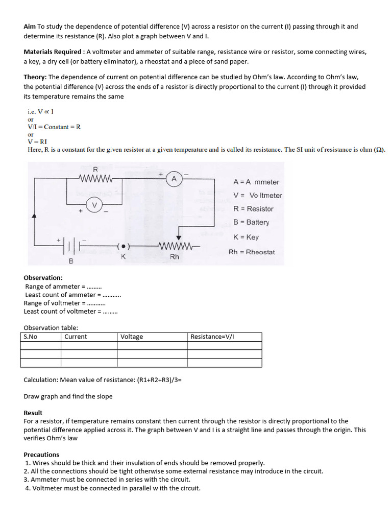 Ohm's Law and Series-Parallel Experiment | PDF | Series And Parallel ...