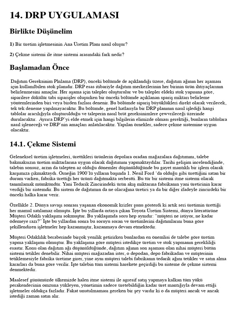 DRP Uygulaması | PDF