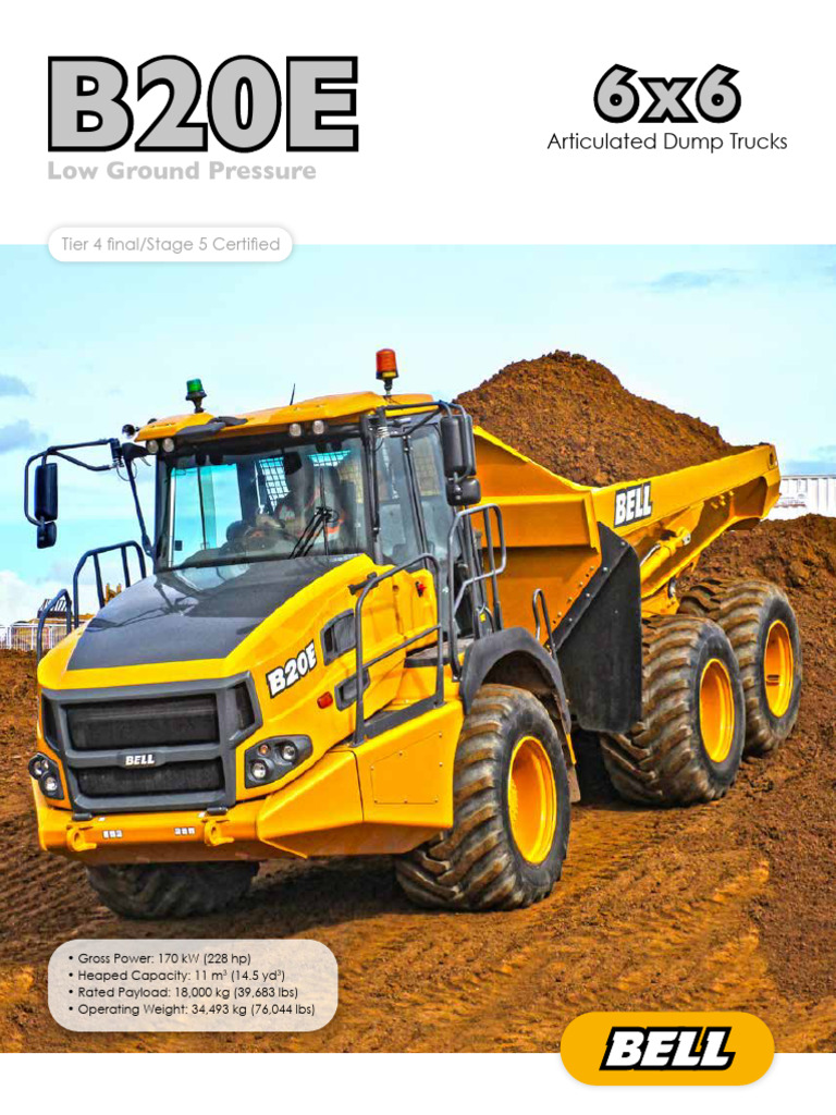 Bell B20E Low Ground Pressure Technical Specifications Sheet | PDF ...