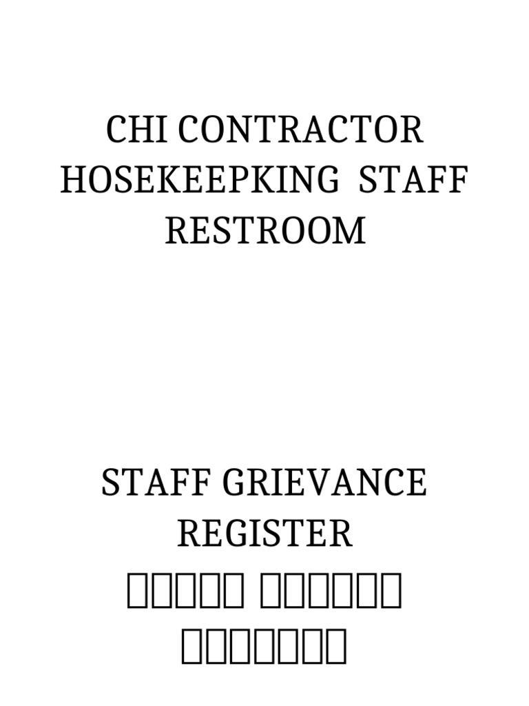 Staff Restroom | PDF