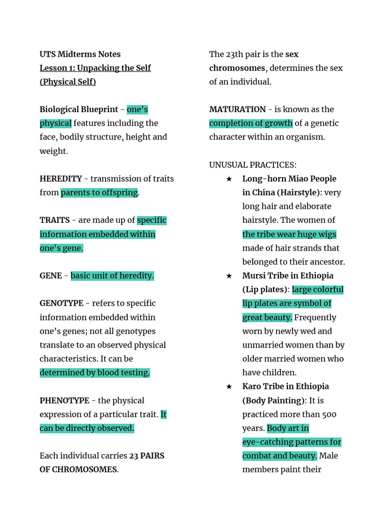 UTS-MIDTERMS-1-5 | PDF | Birth Control | Sexually Transmitted Infection