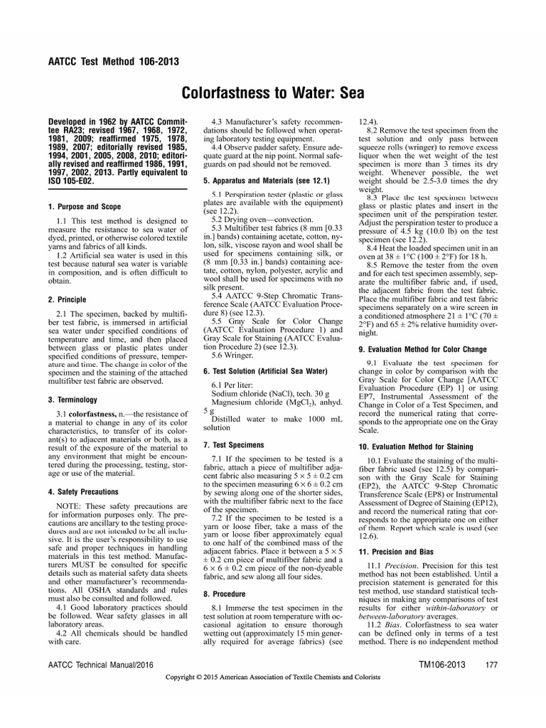 Aatcc 106 2013 | PDF
