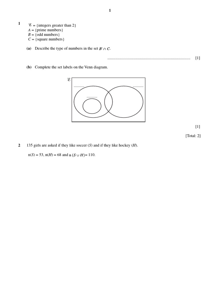 Y10 Assessmentsets | PDF | Set (Mathematics) | Discrete Mathematics