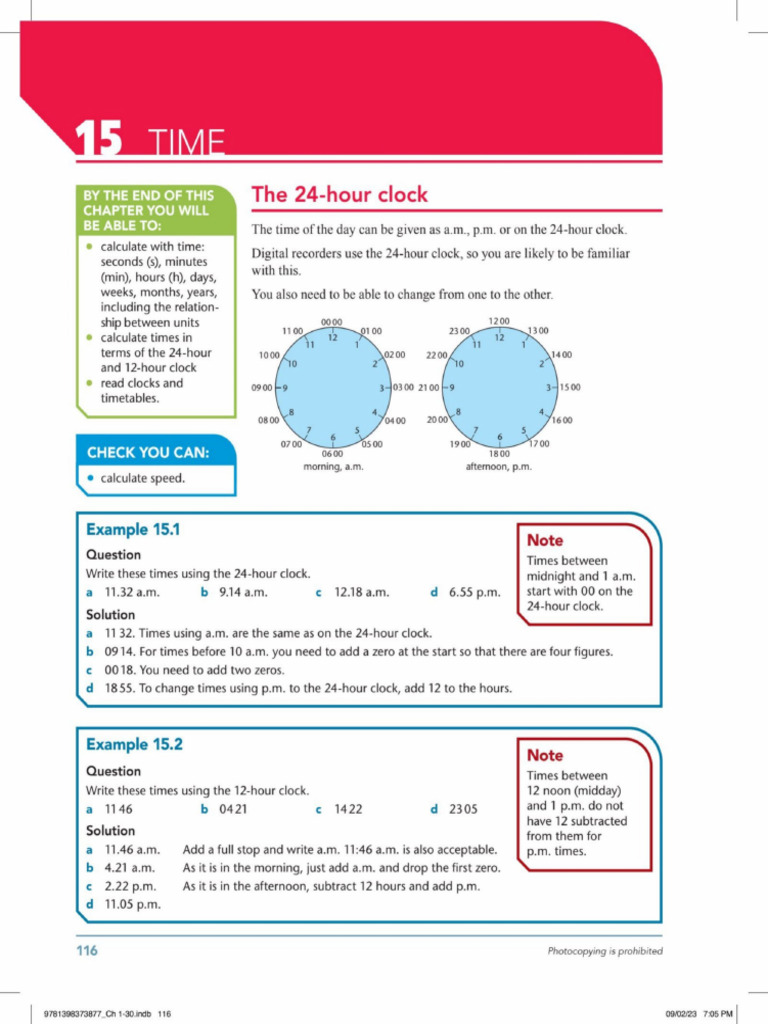 Time Chapter O Level | PDF