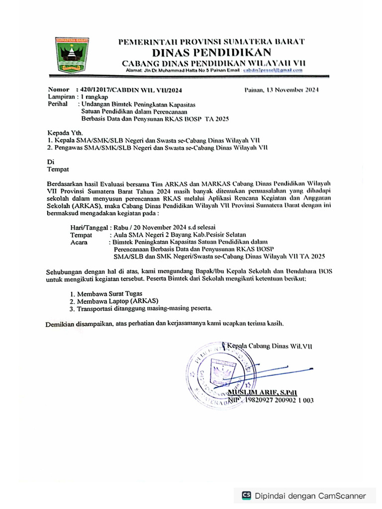 Undangan Bimtek | PDF