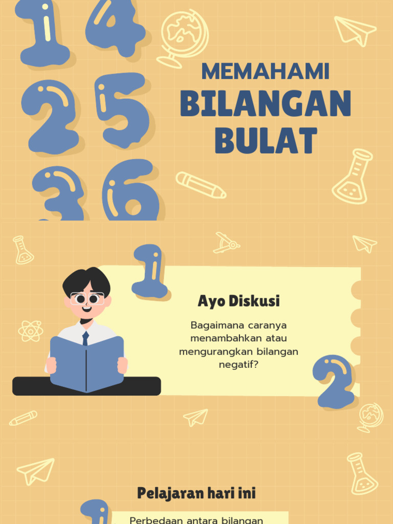 Belajar Bilangan Bulat Presentasi Kuning Dan Krem Ceria | PDF
