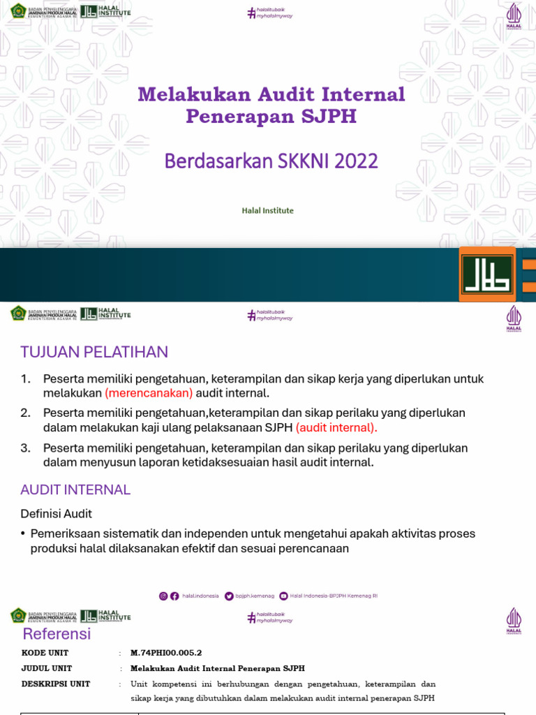 09 Audit Internal Penerapan SJPH SKKNI 2022 (New 2024) | PDF | Bisnis