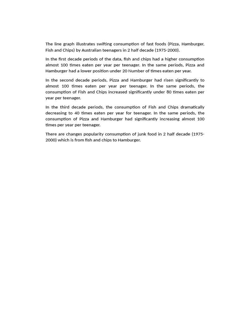 Writing Task 1 Junk Food Consumption | PDF
