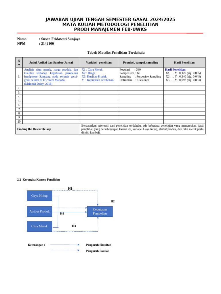 Template Jawaban Metpen | PDF