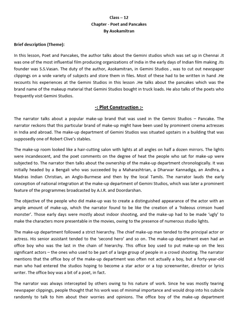 Notes - Poet and Pancakes | PDF