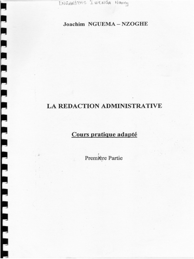 2 - La Rédaction Administrative (Joachim Nguéma Nzoghe - 240428 ...