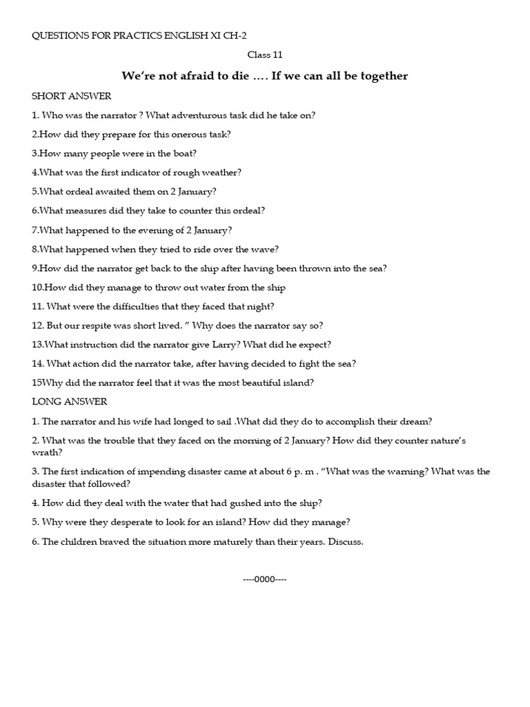 QUESTIONS FOR PRACTICS ENGLISH XI CH-2 (1) | PDF