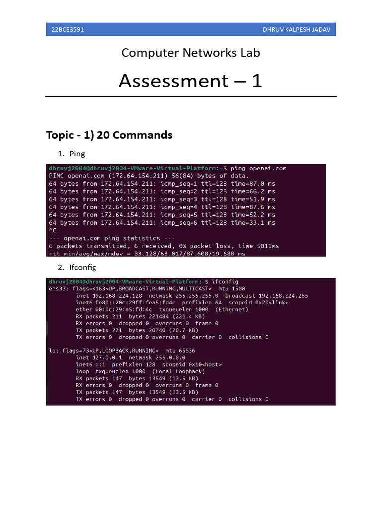 22BCE3591_Assessment1 | PDF | Network Topology | Computer Network