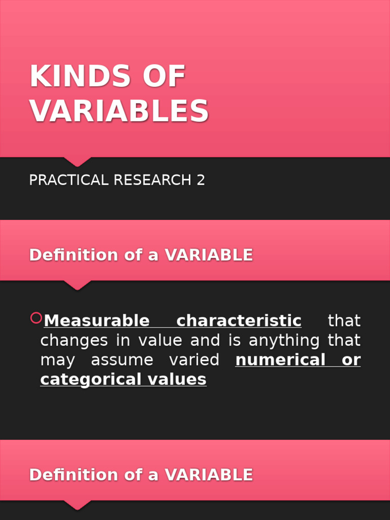 Kinds of Variables | PDF | Level Of Measurement | Measurement
