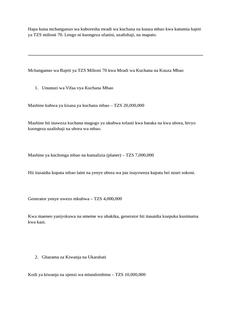 Mradi Wa Mbao | PDF