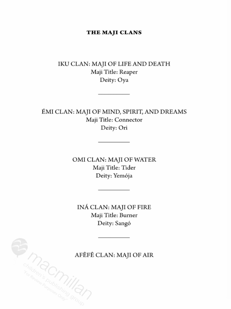 Children of Blood and Bone Maji Class | PDF