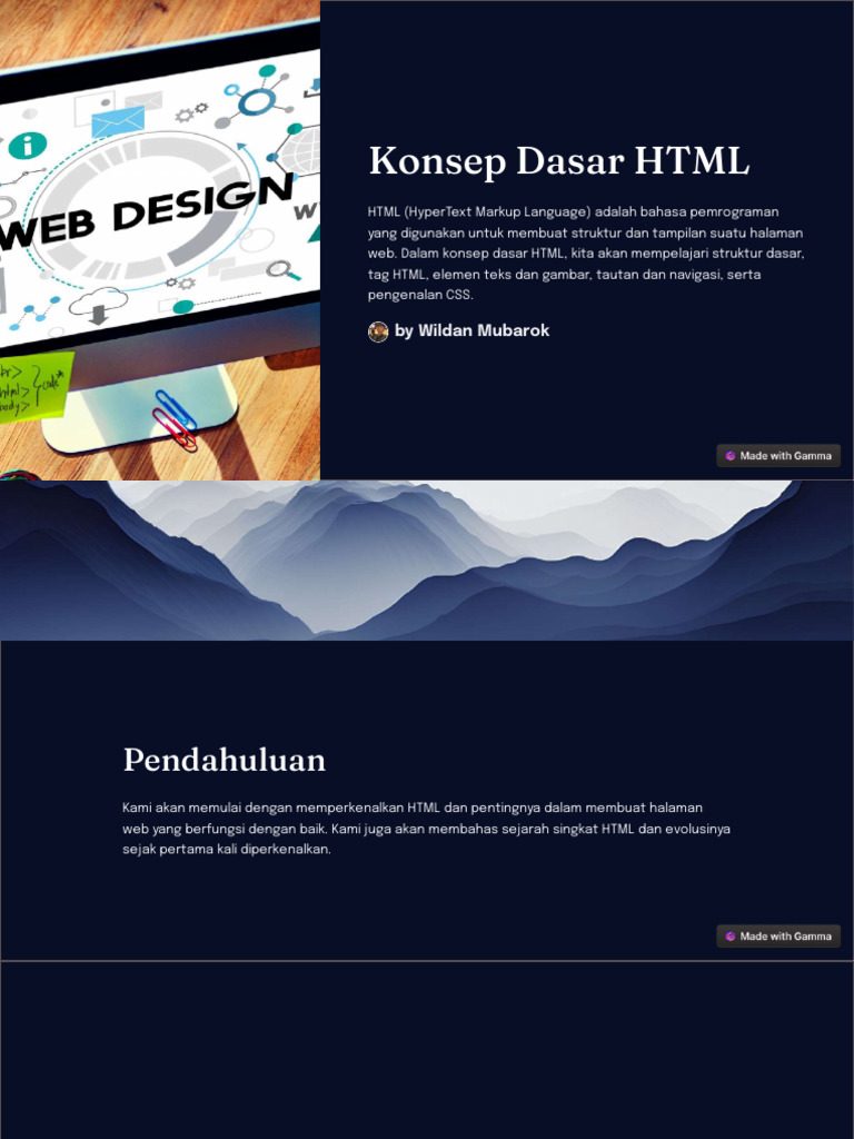 Contoh Dasar Pemrograman HTML | PDF