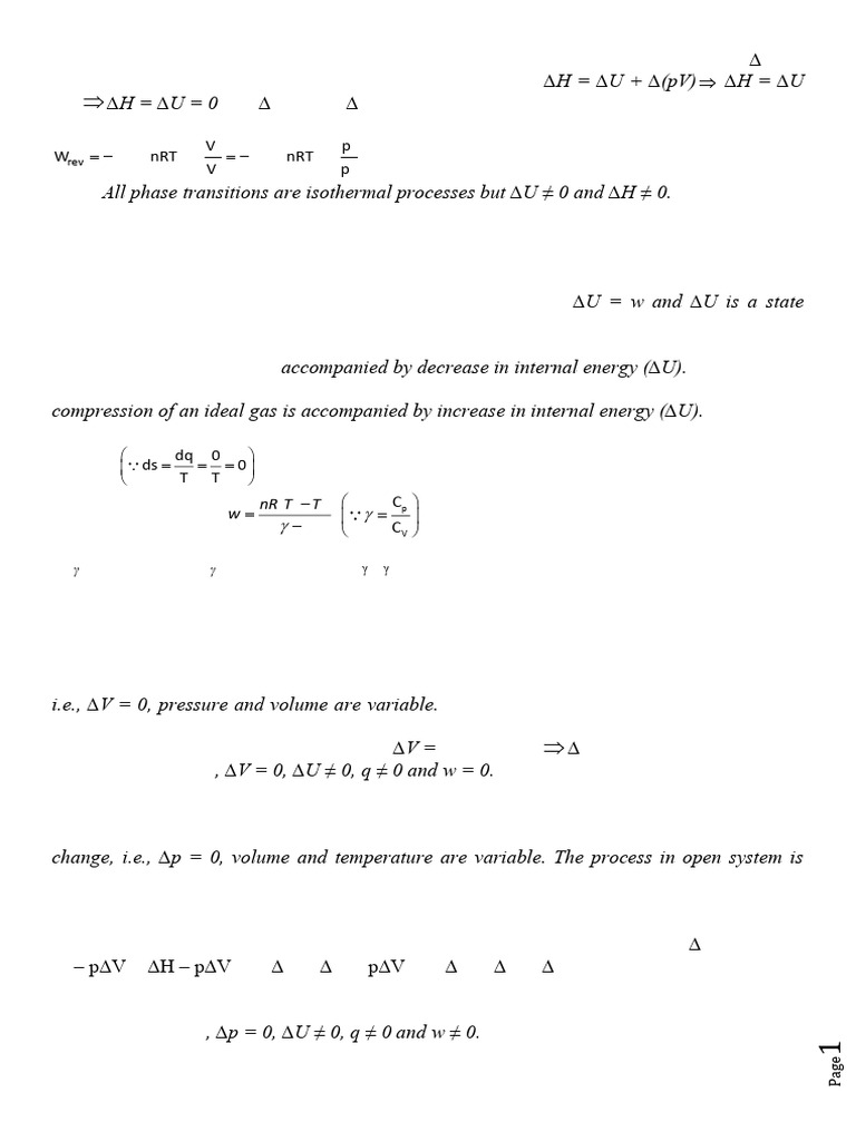 Thermodynamic Processes Explained | PDF | Heat | Enthalpy