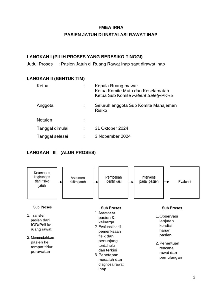contoh-FMEA-pasien-jatuh KLP 3 Fix | PDF