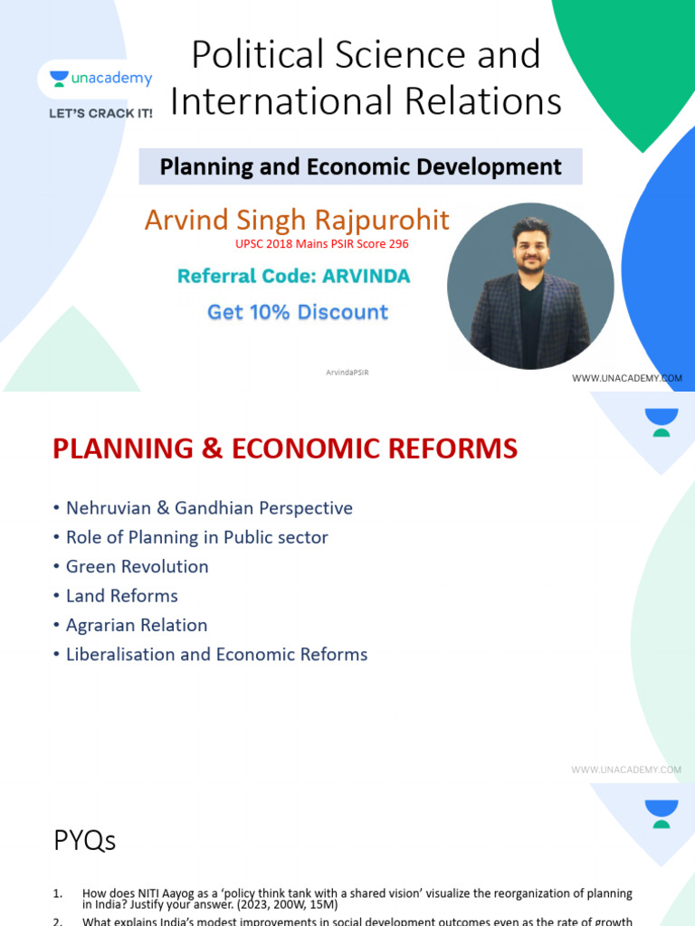Planning and Economic Development | PDF | Land Reform | Economy Of India
