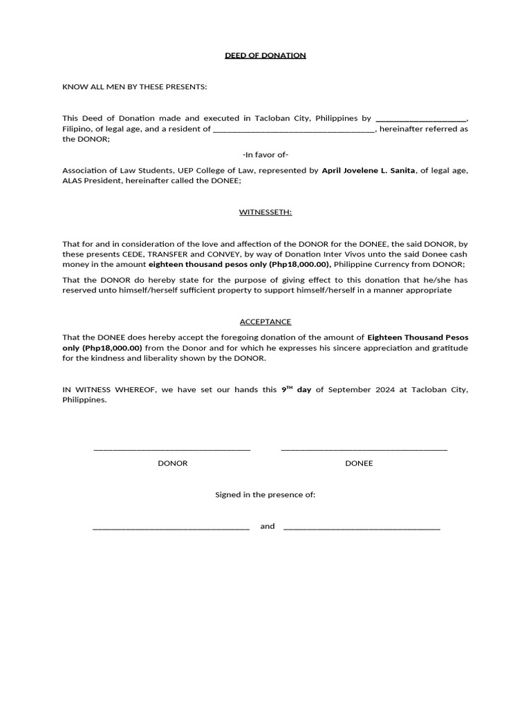 Deed of Donation | PDF