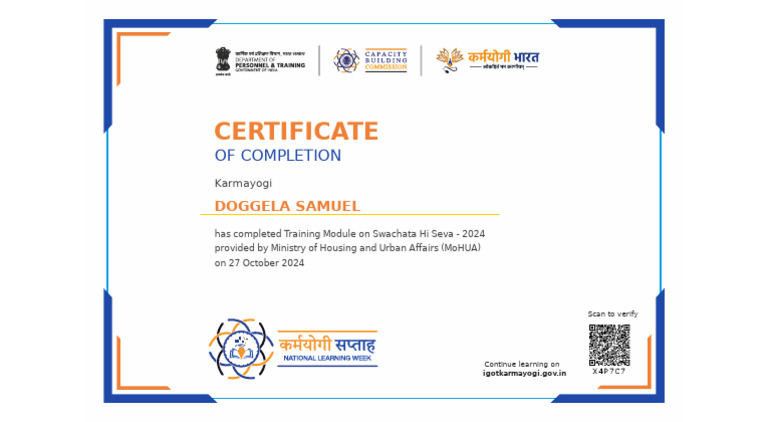 Swachata Hi Seva 2024 Training Completion | PDF