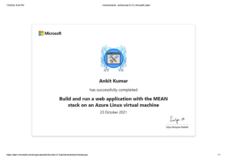 Achievements - Ankitkumar-2112 - Microsoft Learn | PDF | Art | Computers