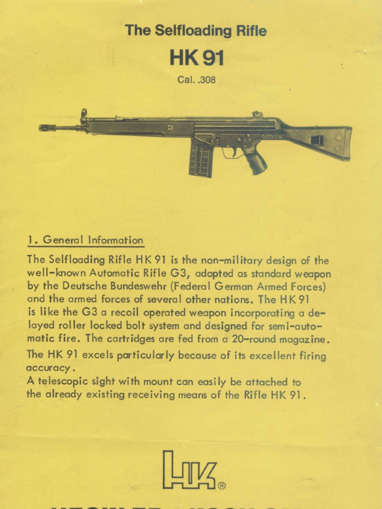 Hk_91 Owners Manual | Magazine (Firearms) | Rifle | Free 30-day Trial ...