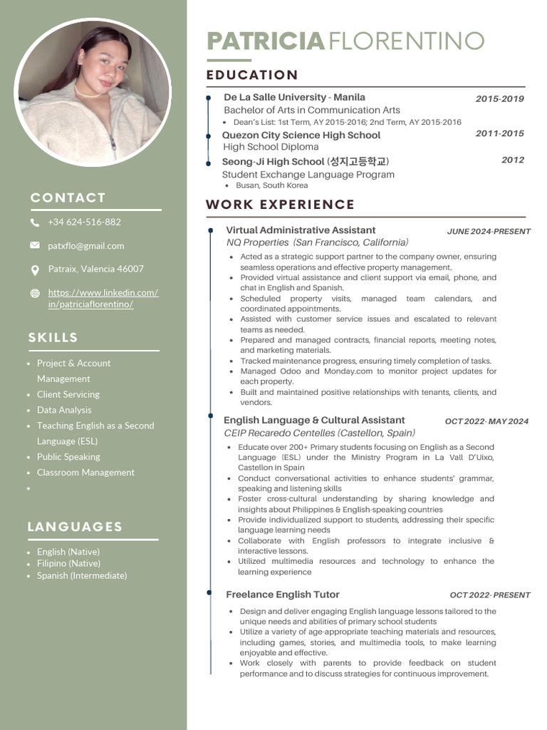 Patricia Florentino CV ESP | PDF | Business | Human Communication