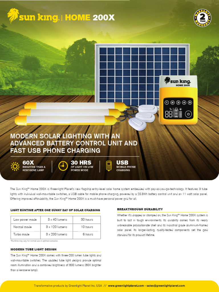 Home 200X Spec Sheet | PDF | Solar Panel | Lighting