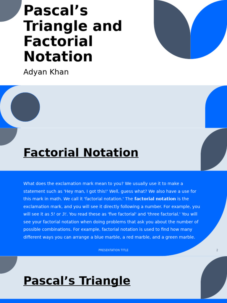 Pascal's Triangle and Factorial Notation | PDF | Language Arts ...