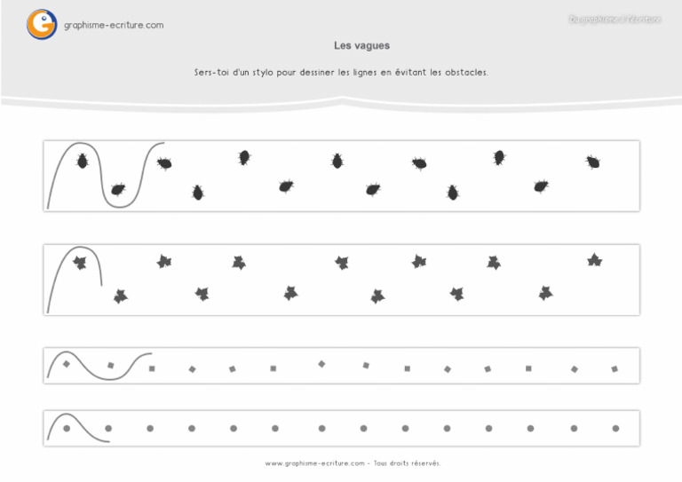 24 Graphisme Gs Grande Section Vagues Eviter Les Obstacles 01 | PDF