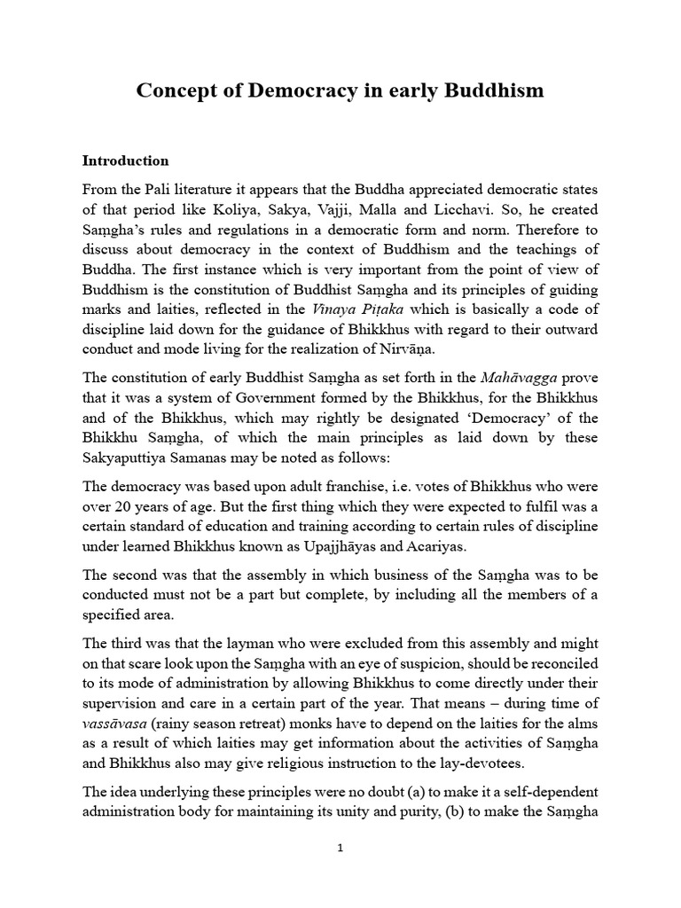 Early Buddhist Democracy Explained | PDF | Bhikkhu | Indian Religions