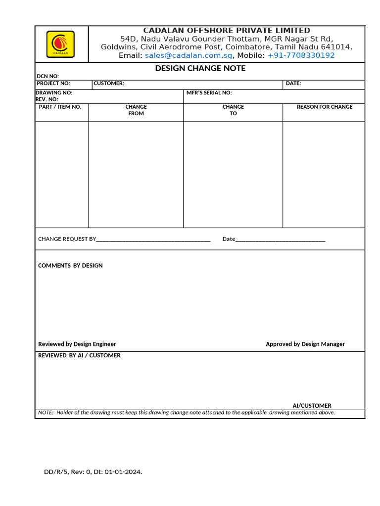 DD-R-5 - Design Change Request | PDF
