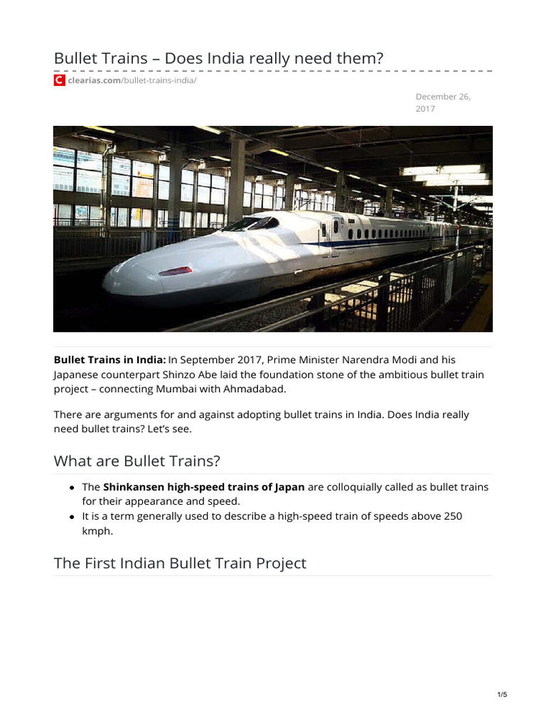 Bullet Train | PDF | High Speed Rail | Train