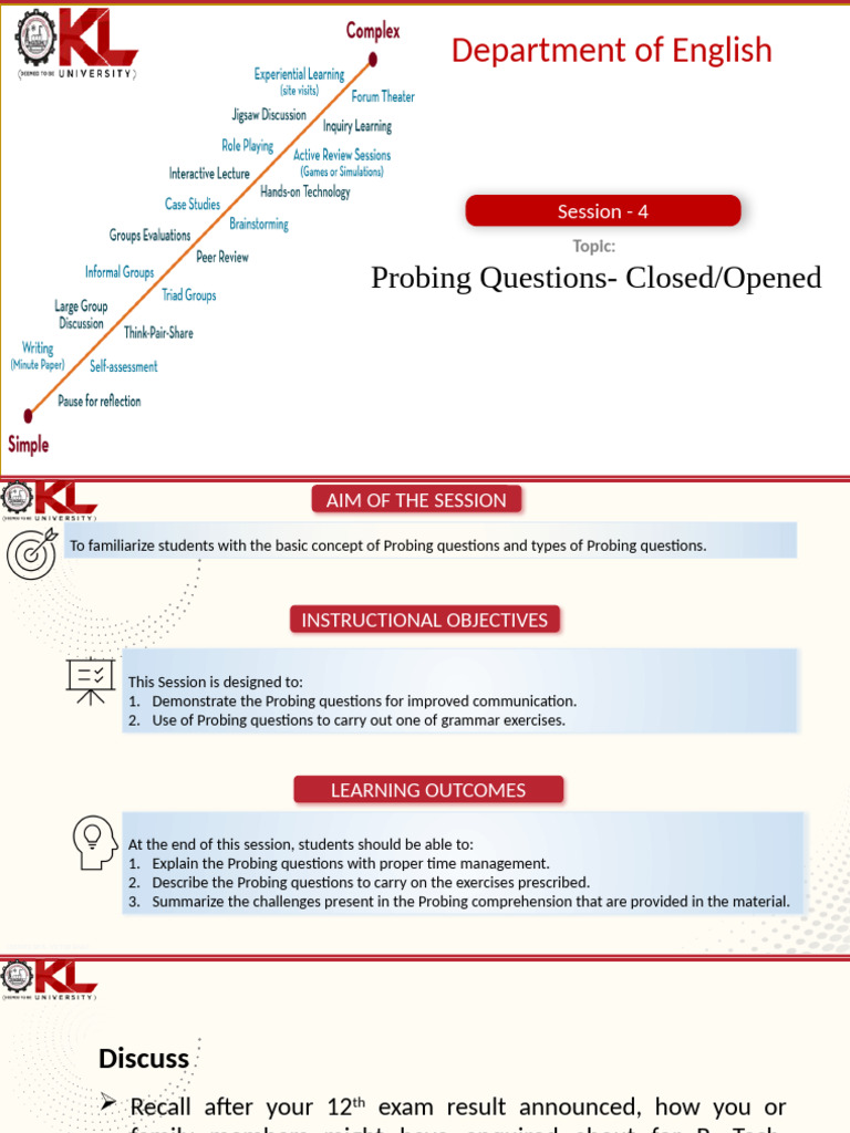 For Session-4 Probing Questions Closed-Opened 1 | PDF | Job Interview ...