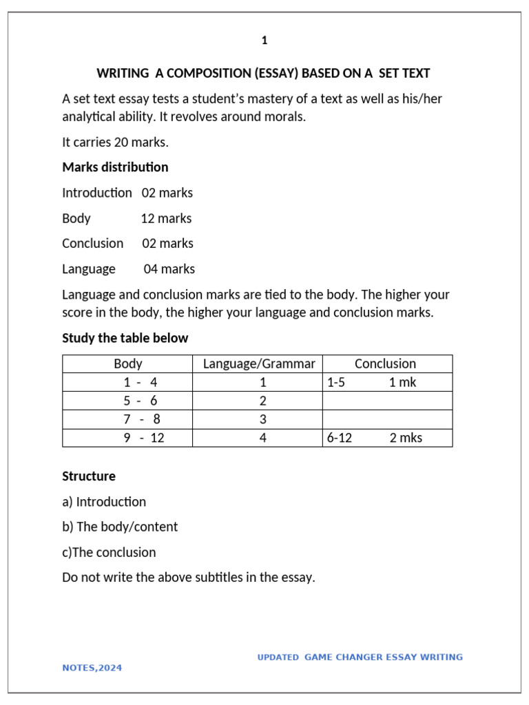 3 Pink Essay, 2024 | PDF | Question | Essays