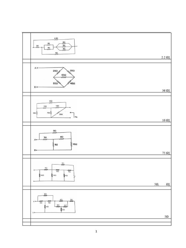 Tutorial_Sheet_01 | PDF | Electrical Network | Computer Engineering