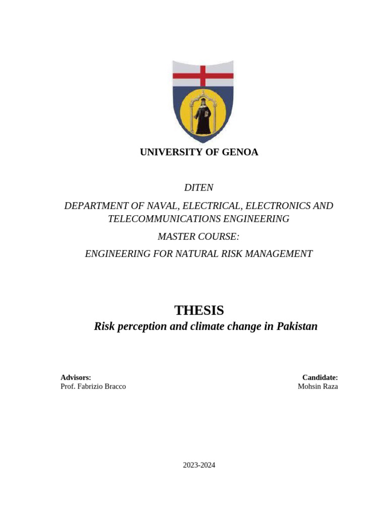 University of Genoa Thesis Updated | PDF | Risk | Climate Change