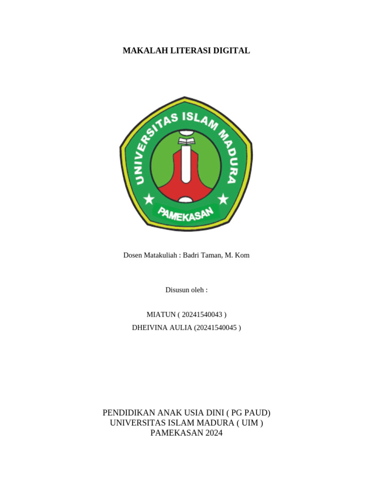 Makalah Litersi Digital (Miatun Dan Devina Kel. 9) | PDF | Ilmu Sosial | Seni